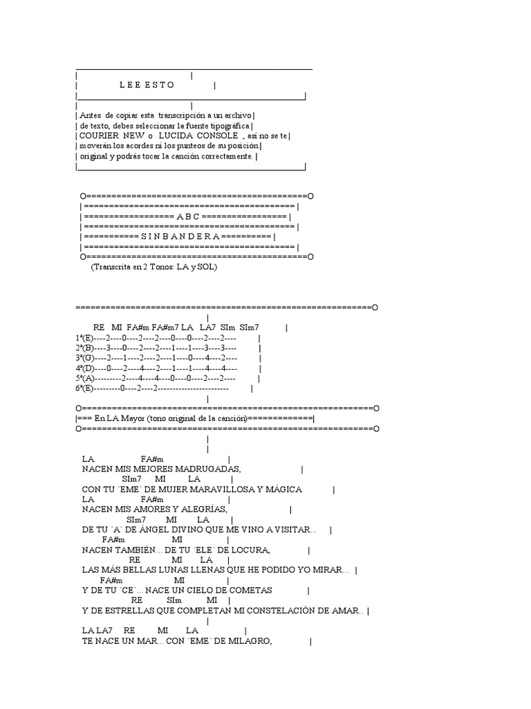 ABC - Sin Bandera (Acordes) | PDF | Acorde (Música) | Composiciones ...