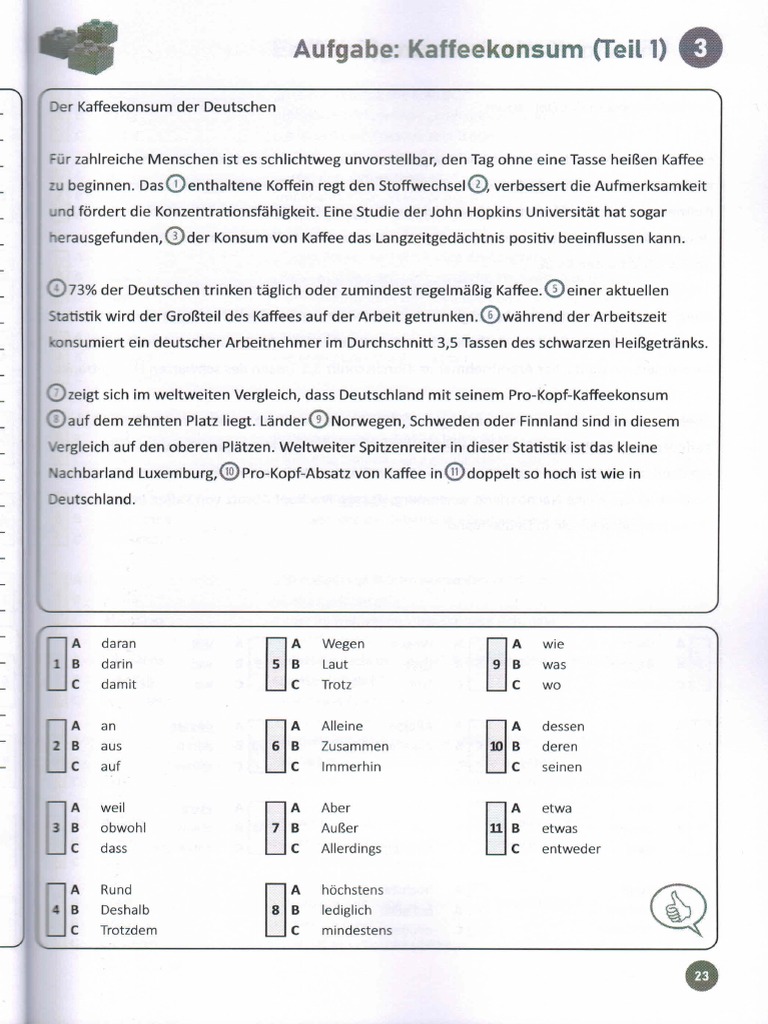 Sprachbausteine B2 7 Texte_3-3 | PDF