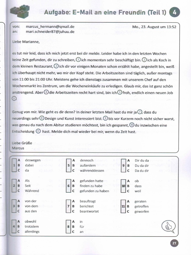 Sprachbausteine B2 7 Texte - 4-4 | PDF
