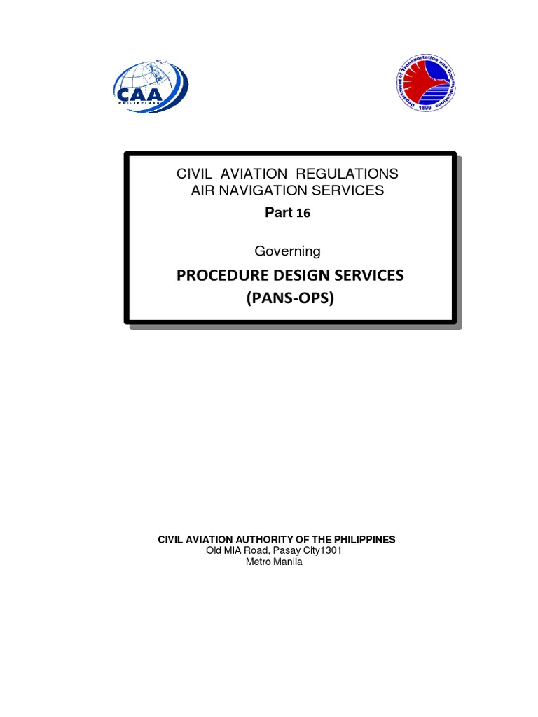 CAR-ANS Part 16-Governing Procedure Design Services Pans-Ops | PDF | Instrument Flight Rules ...