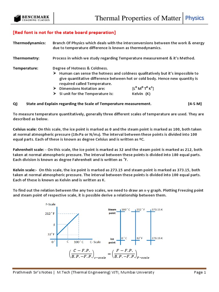 Thermal Properties of Matter | PDF | Heat Transfer | Thermal Expansion
