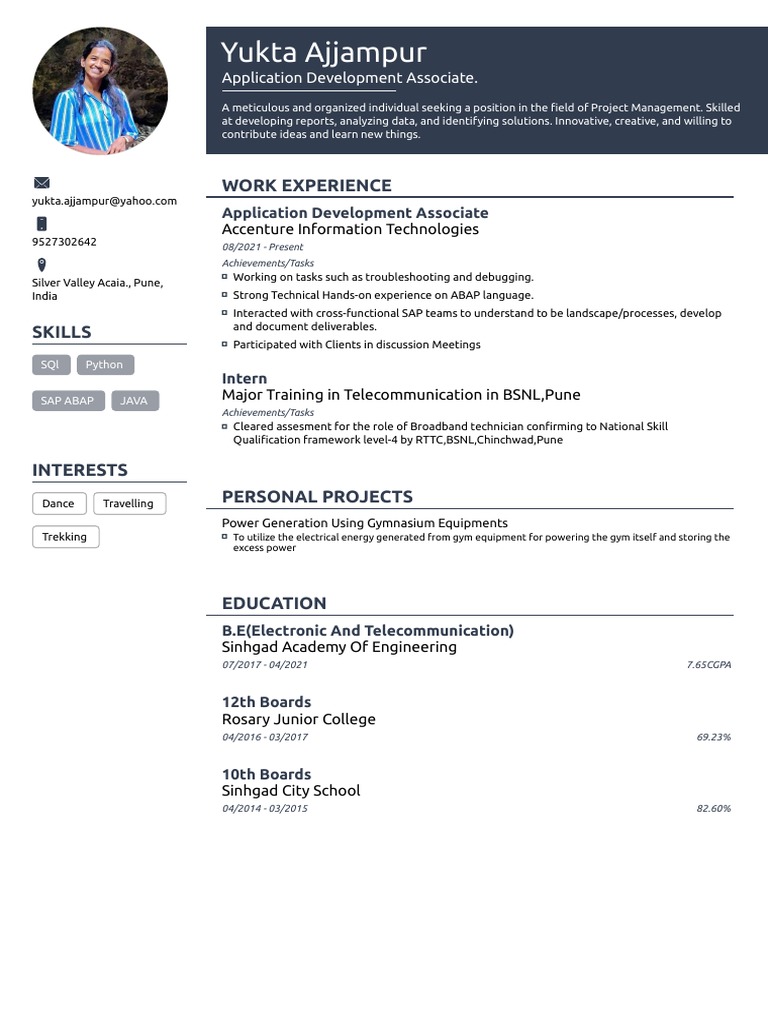 Yukta's Resume | PDF | Computing | Information Technology