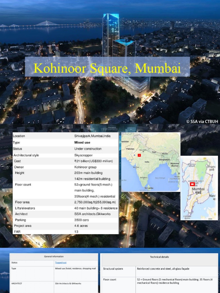 Case Study On Kohinoor Square | PDF | Deep Foundation | Elevator