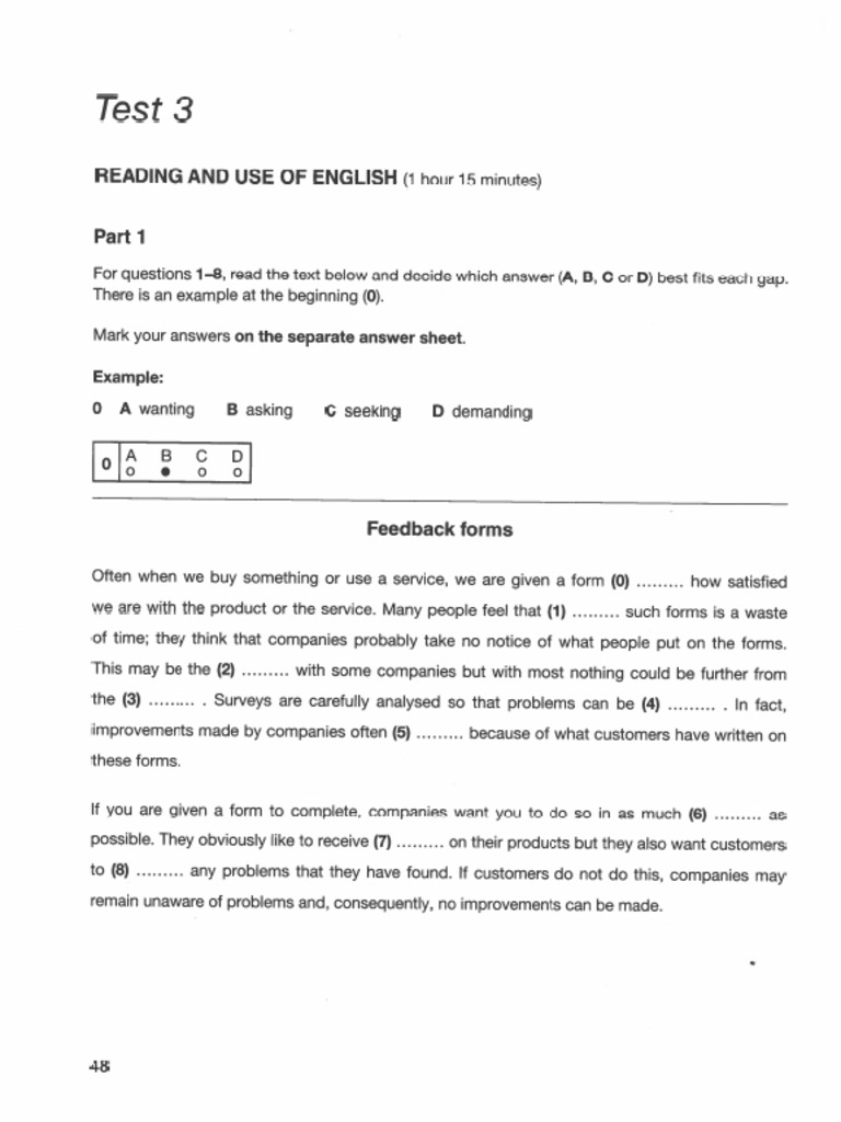 B2 Mock BK 4 Test 3 READING USE | PDF