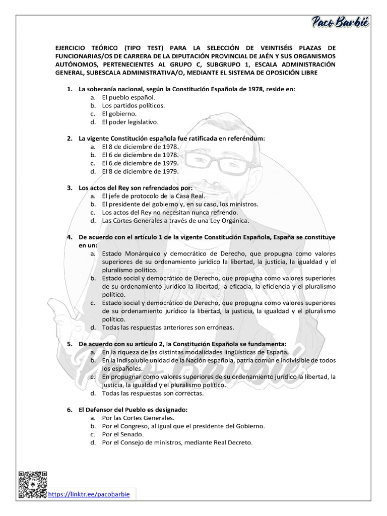 Examen c1 Administrativo - Diputacion de Jaen 2022 | PDF