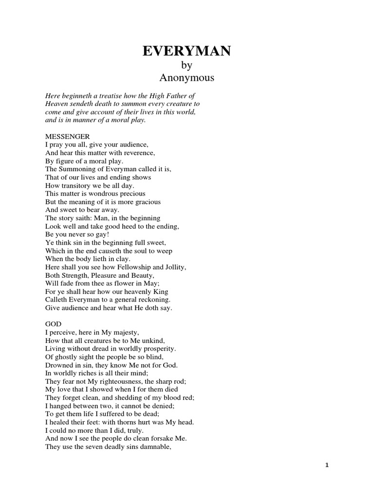 EVERYMAN Playing Script | PDF | Confession (Religion) | Sacraments