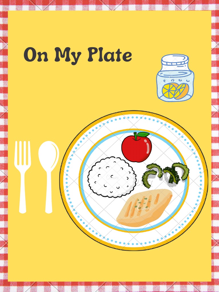 Colorful Drawing Food On The Plate English Worksheet | PDF