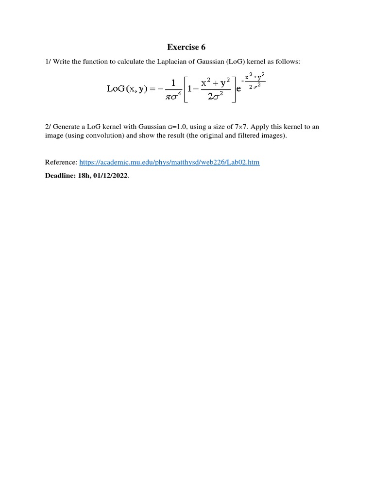 Laplacian Of Gaussian Ex Pdf