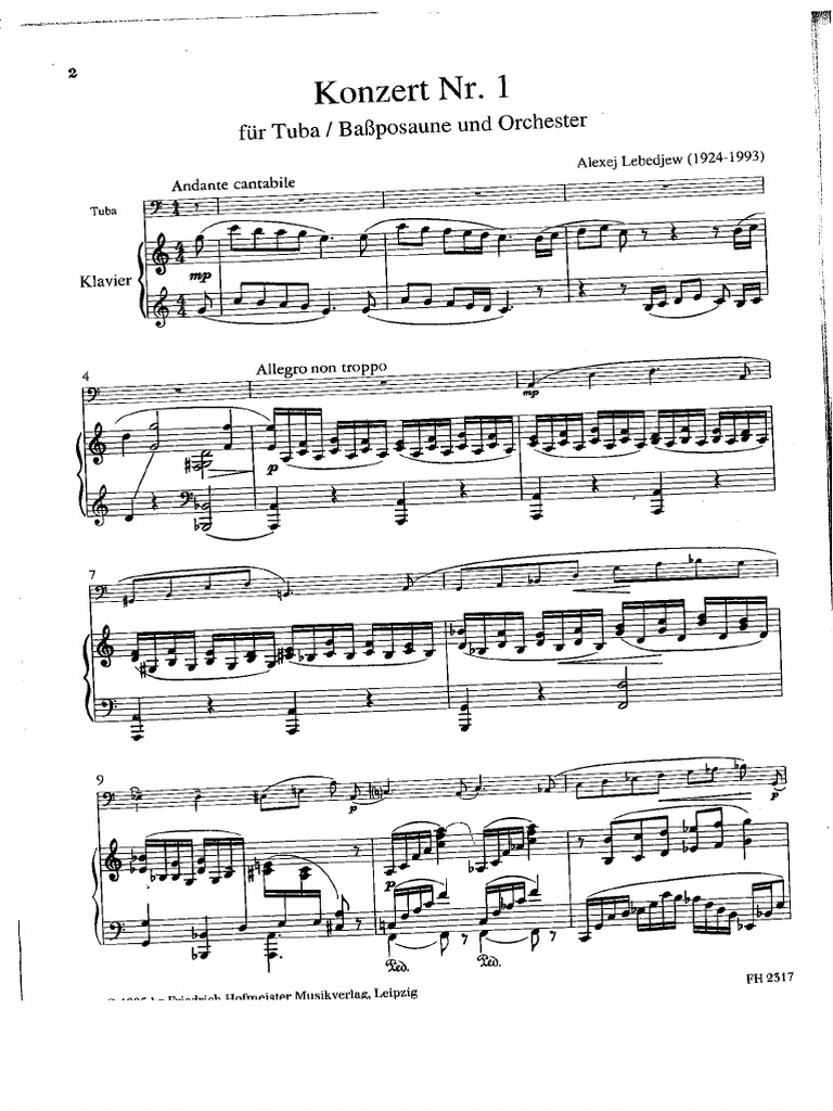 Concerto in One Movement Piano-Lebedev | PDF