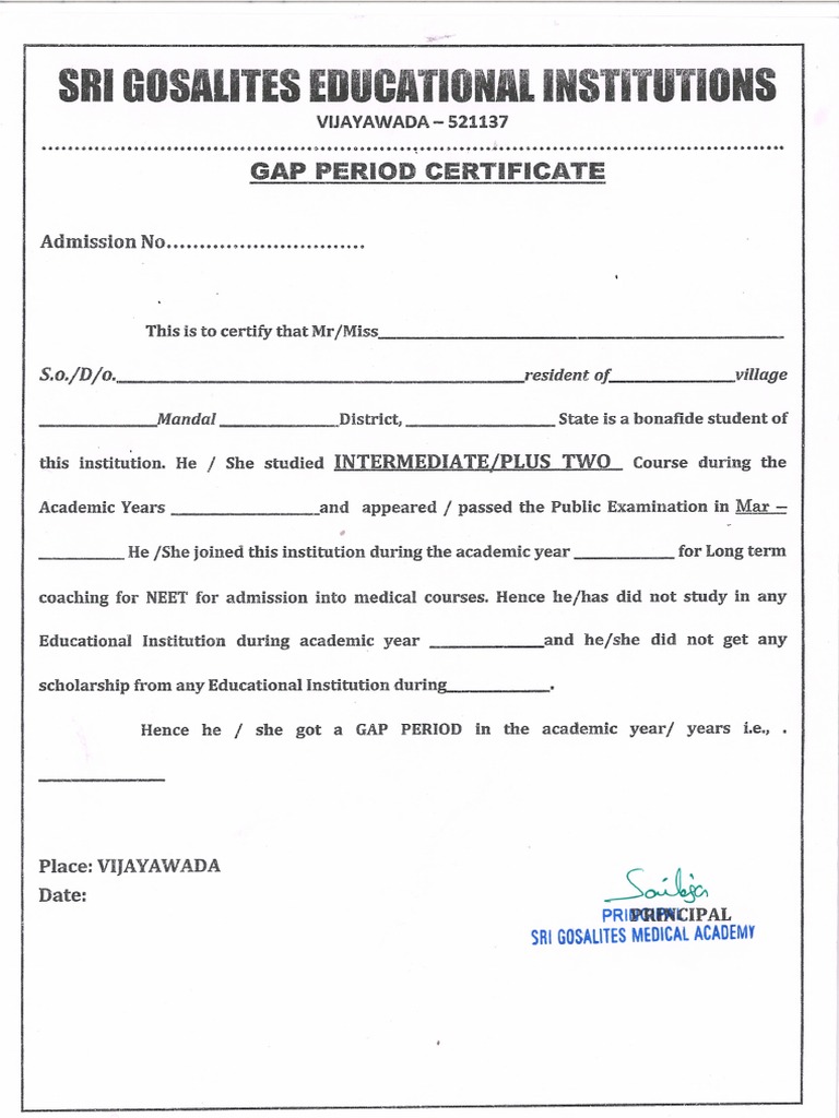 Gap Certificate | PDF