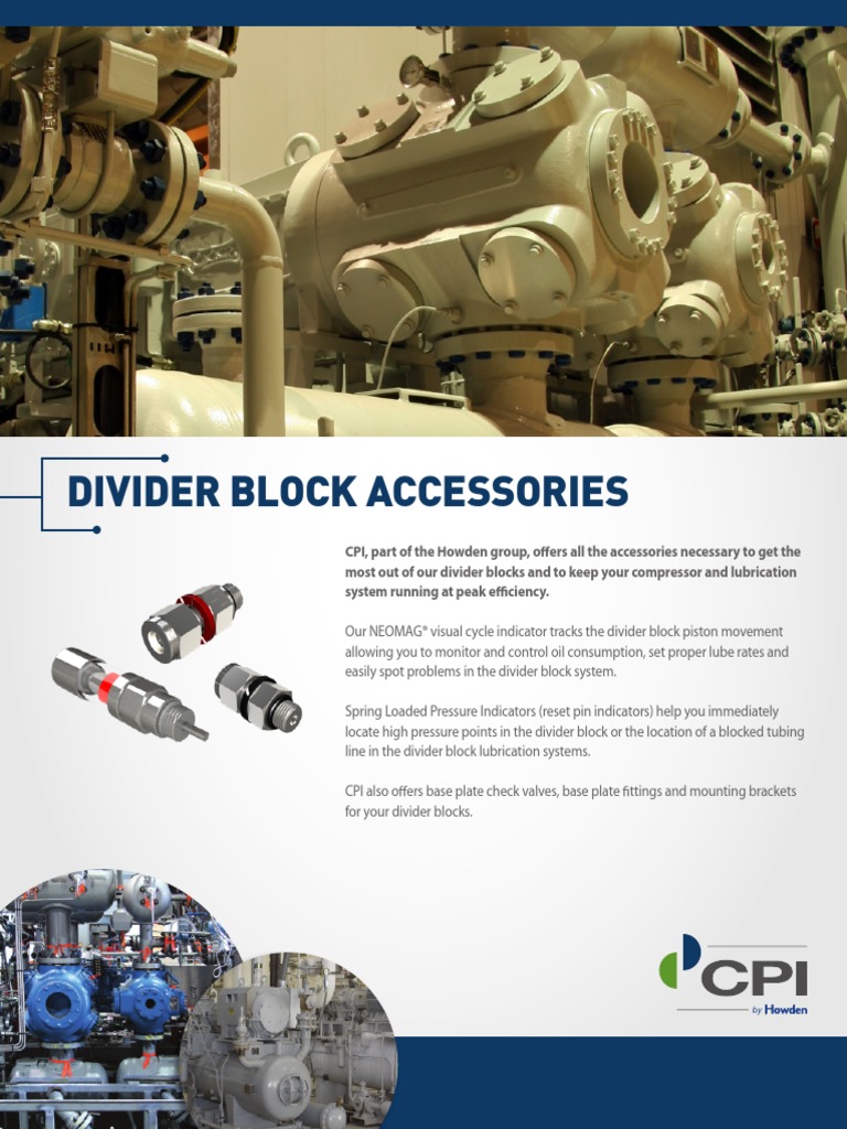 Divider Block Accessory LTR Howden | PDF | Valve | Pipe (Fluid Conveyance)
