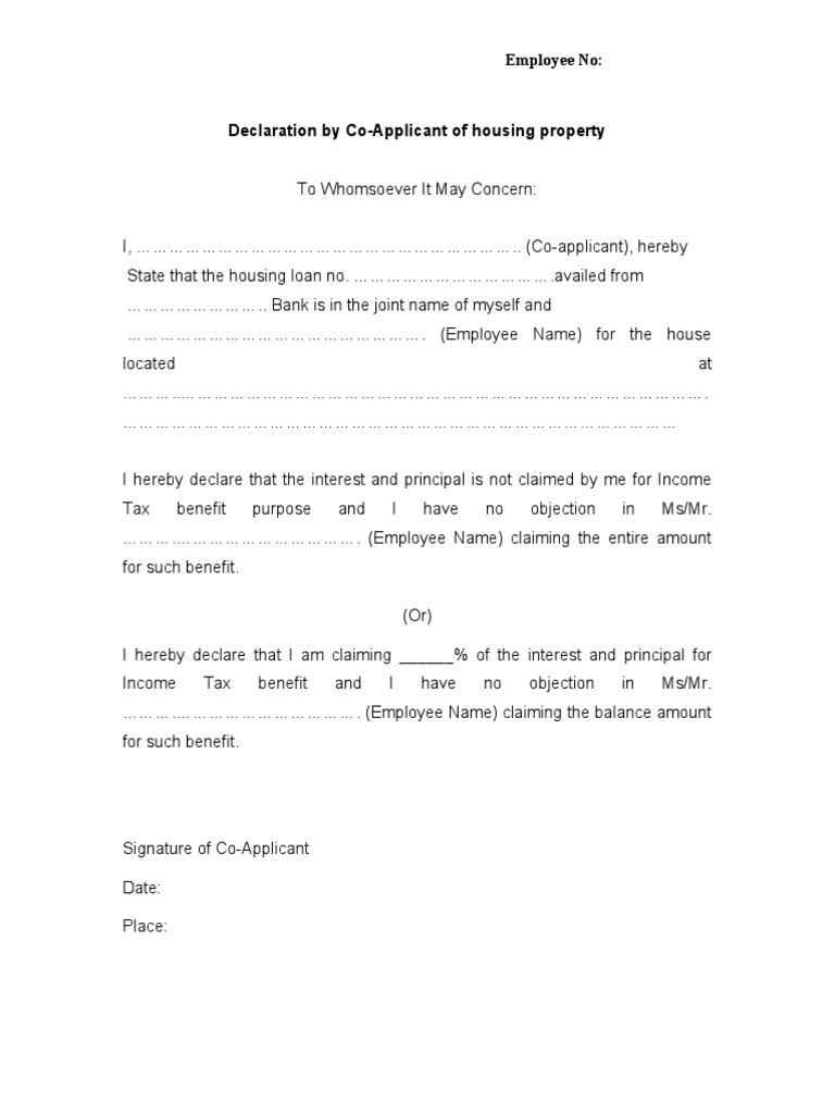 Annexure 2_HL Joint account declaration | PDF