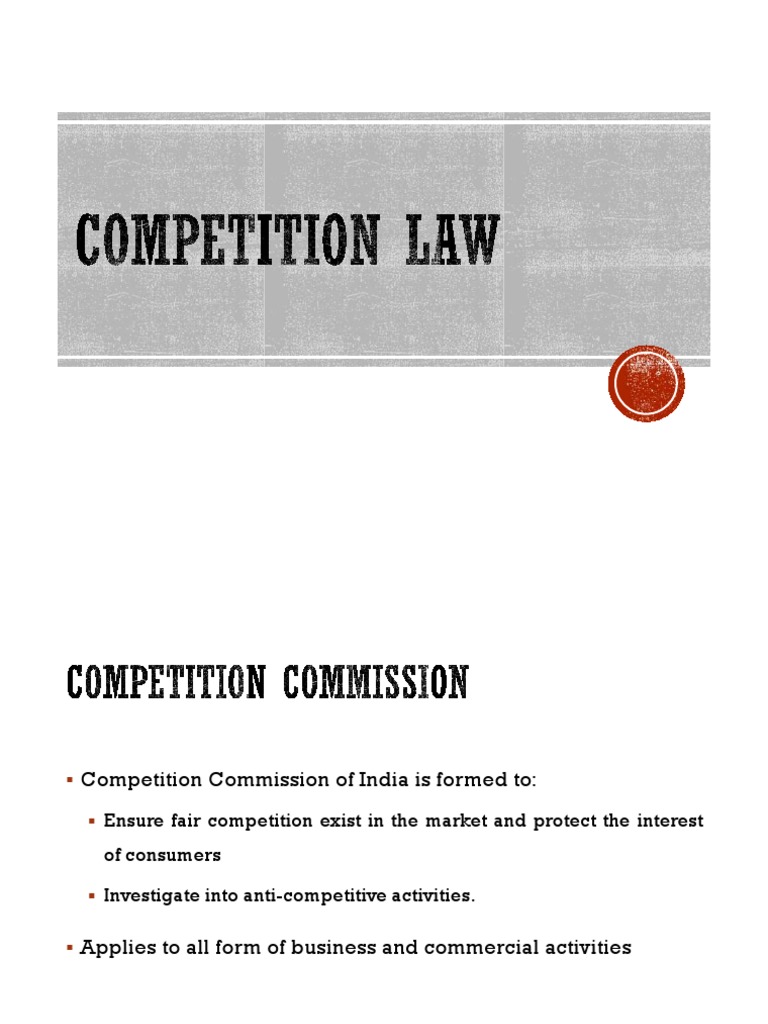 Competition Law - PPT | PDF | Monopoly | Cartel
