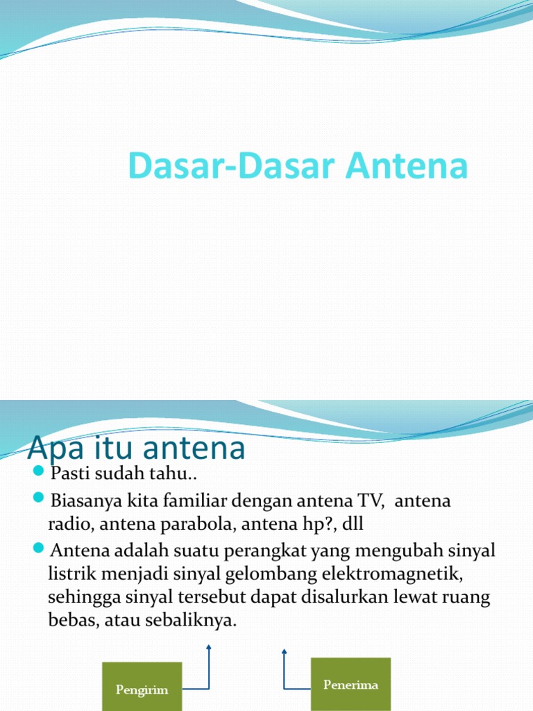 Dasar Dasar Antena | PDF | Metode & Bahan Ajar | Sains & Matematika