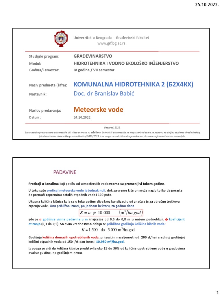 KH2 - 03.cas - Meteorske Vode | PDF
