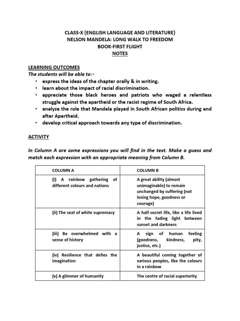 Notes of Nelson Mandela | PDF | Nelson Mandela | Apartheid