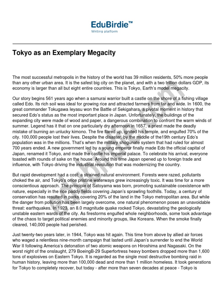 Tokyo: Model Megacity Insights | PDF | Tokyo | Japan