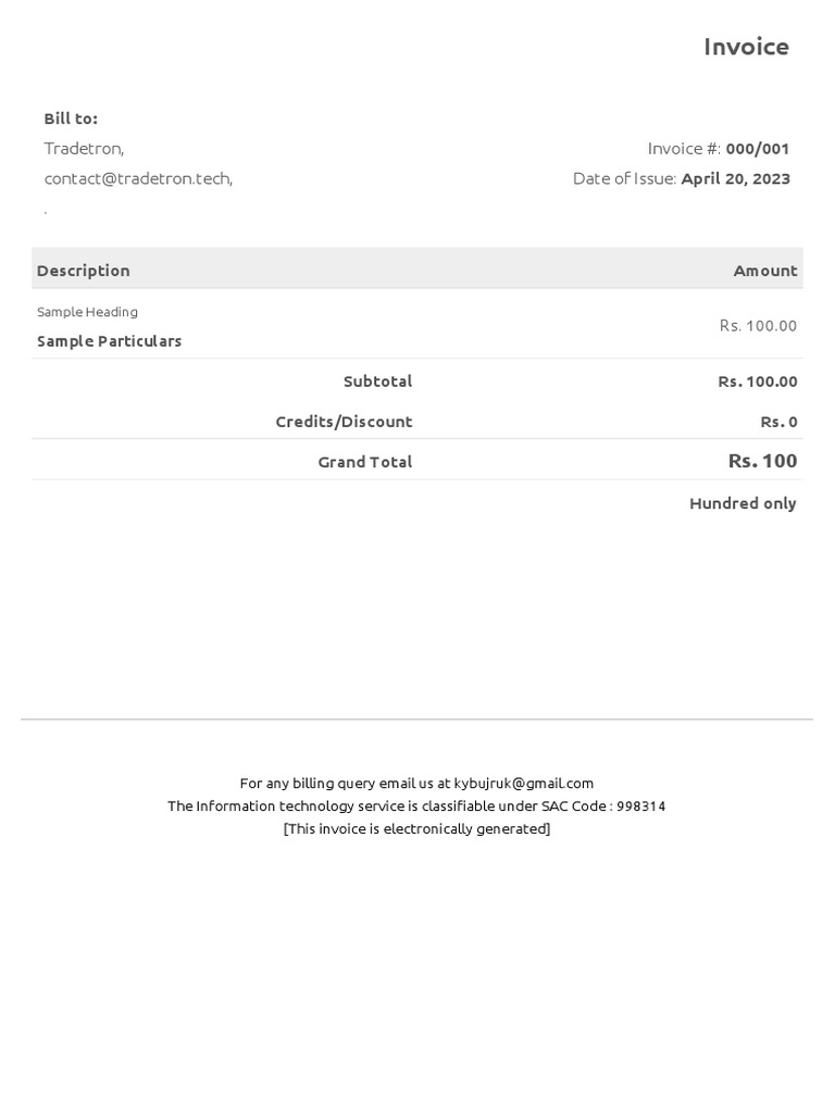 Sample Invoice | PDF