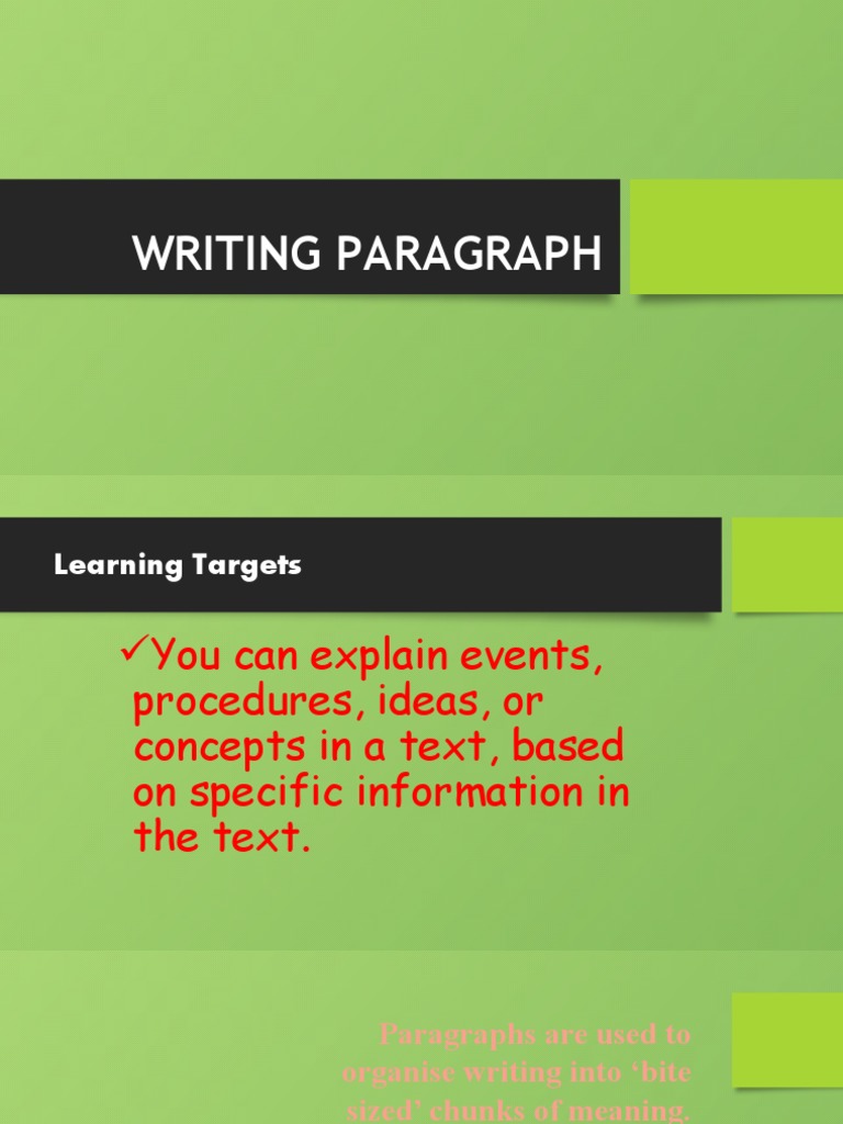 Meeting 5 - Wrting Paragraph | PDF | Paragraph | Information