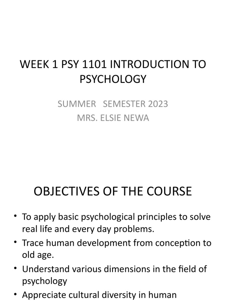 Psy 1101 Summer 2023 Week 1 | PDF | Psychology | Behavior Psy 1101 Summer 2023 Week 1 | PDF | Psychology | Behavior