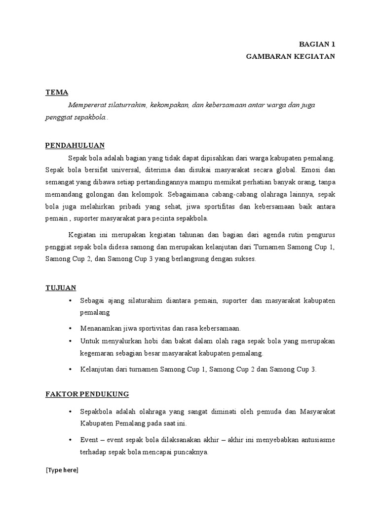 Proposal Sabers Cup | PDF