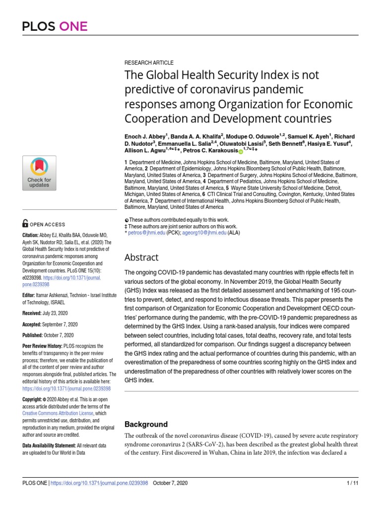 Global Health Security Index Vs Cumulative | PDF | Global Health ...