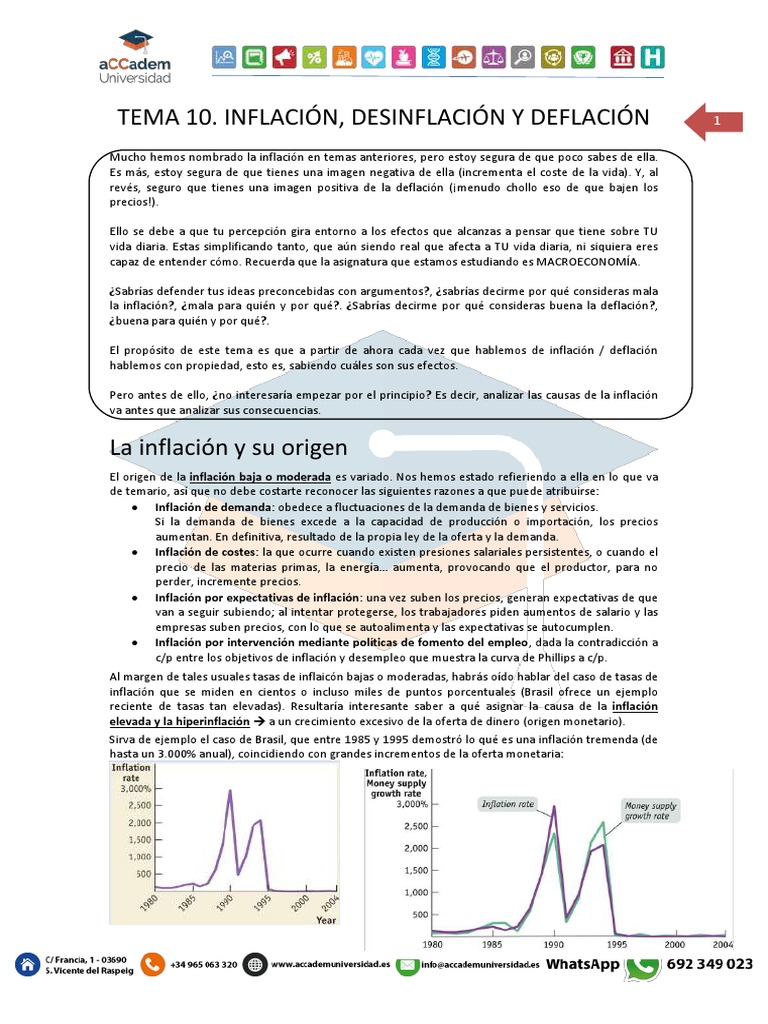 Tema 10 Intro Macro Curso 21 22 Pdf Inflación Tasas De Interés 