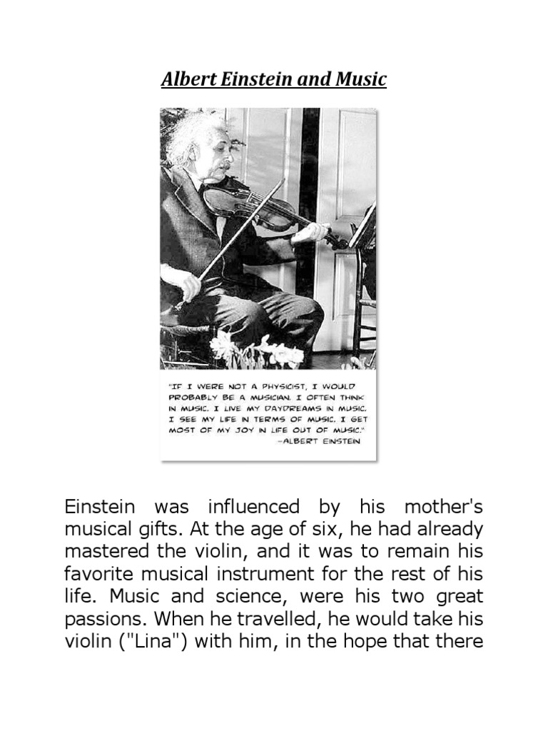 Albert Einstein and Music | PDF | Johann Sebastian Bach | Wolfgang ...