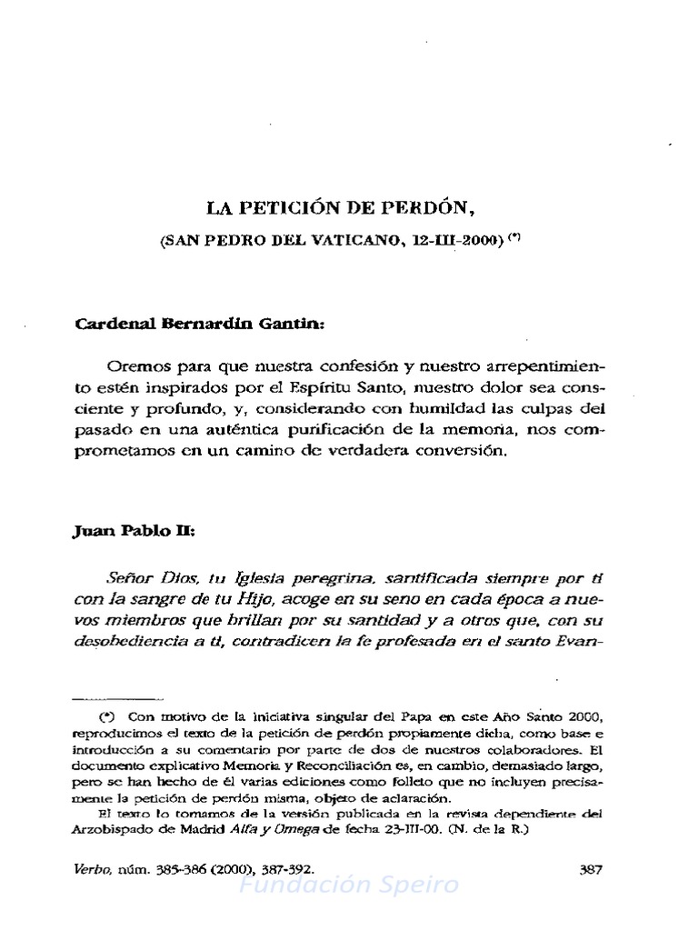 1558_la-peticion-de-perdon-san-pedro-del-vaticano-12-iii-2000 | PDF | Perdón | Pecado