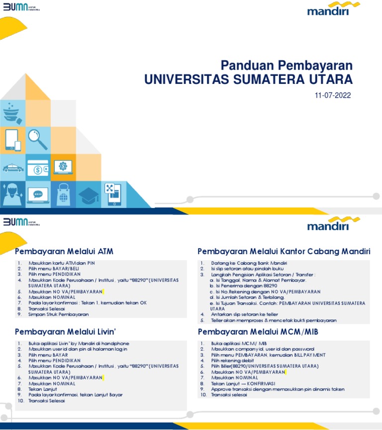 Panduan Pembayaran VA MANDIRI | PDF