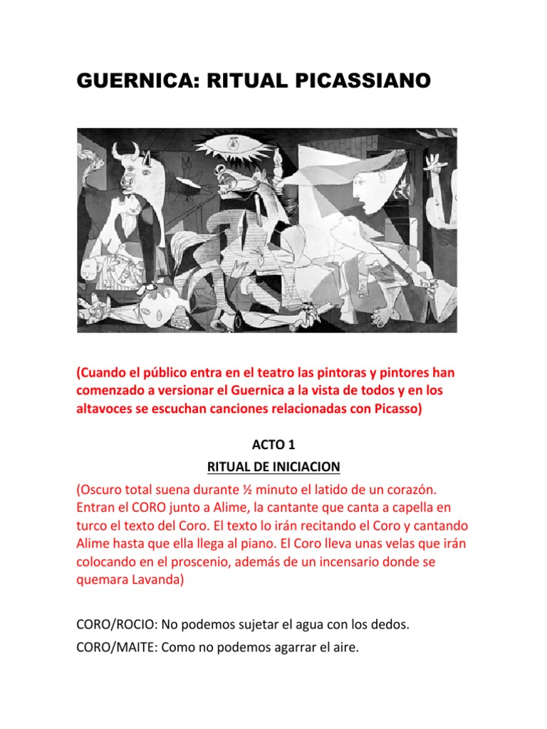 Ritual Teatral de Guernica y Picasso | PDF | Pablo Picasso | Amor