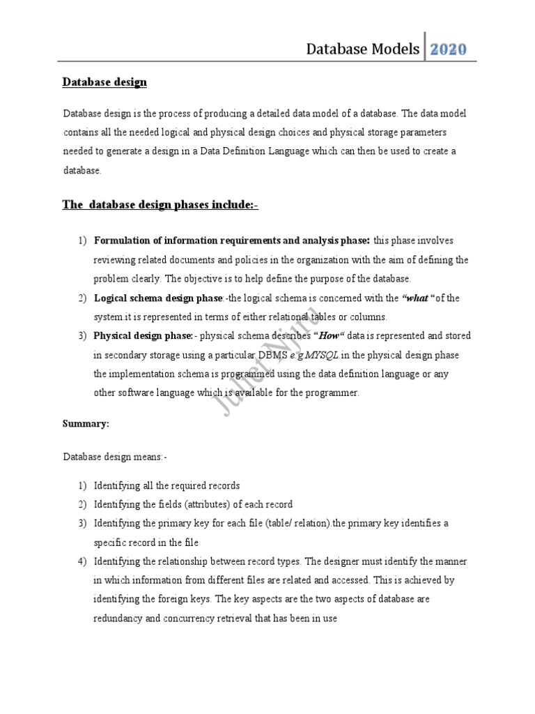 Database Models Pdf Databases Data Model 2163