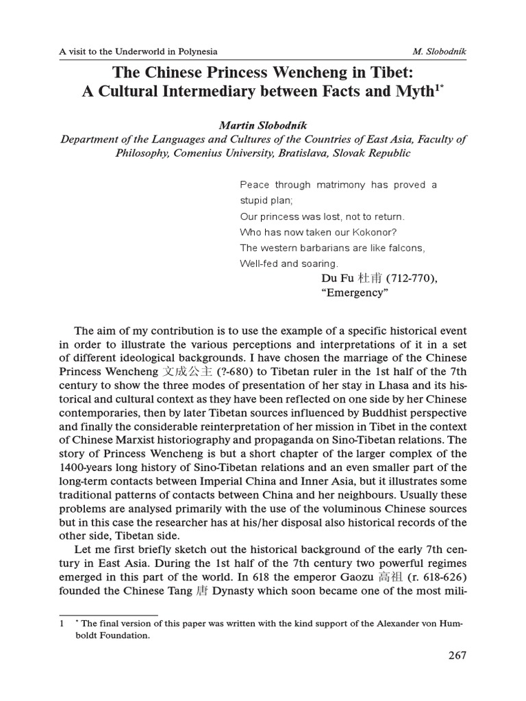 The Chinese Princess Wencheng in Tibet | PDF | Tibetan Buddhism | Tang ...