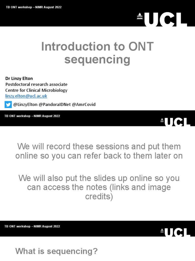 Introduction To Sequencing and ONT DR Linzy Elton | PDF | Dna ...