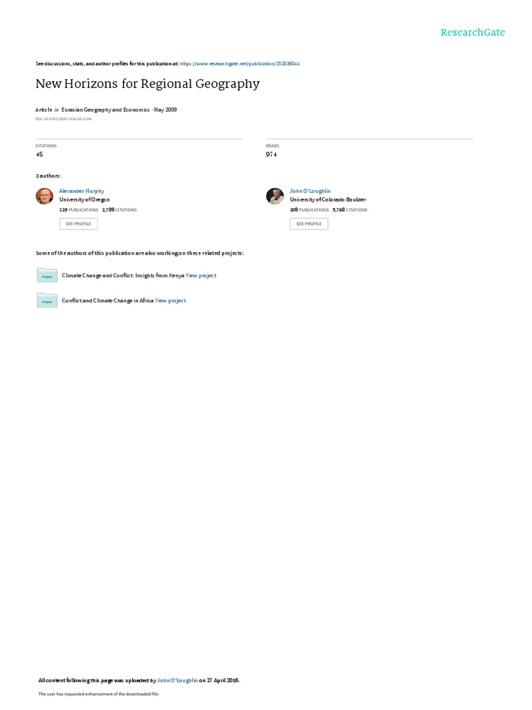 New Approaches in Regional Geography | PDF | Geopolitics | Geography