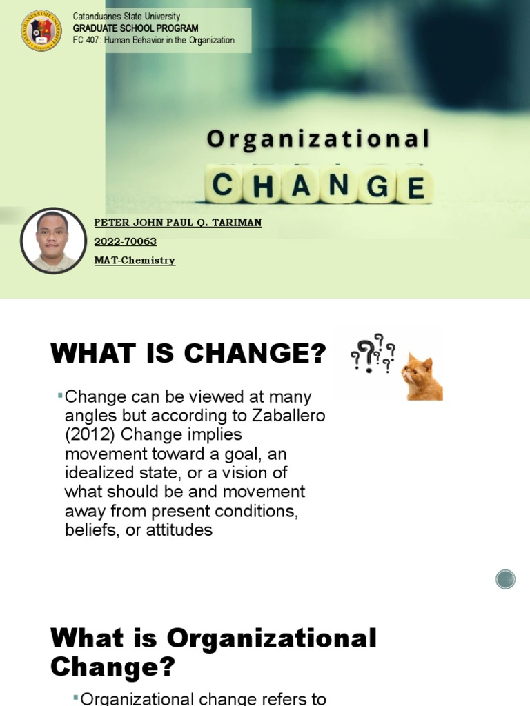 Organizational Change | PDF | Organization Development | Psychology