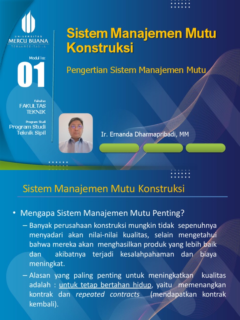 Sistem Manajemen Mutu Konstruksi (TM1) | PDF | Bisnis | Teknologi ...