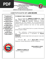 Barangay Certification For Monthly Income | PDF
