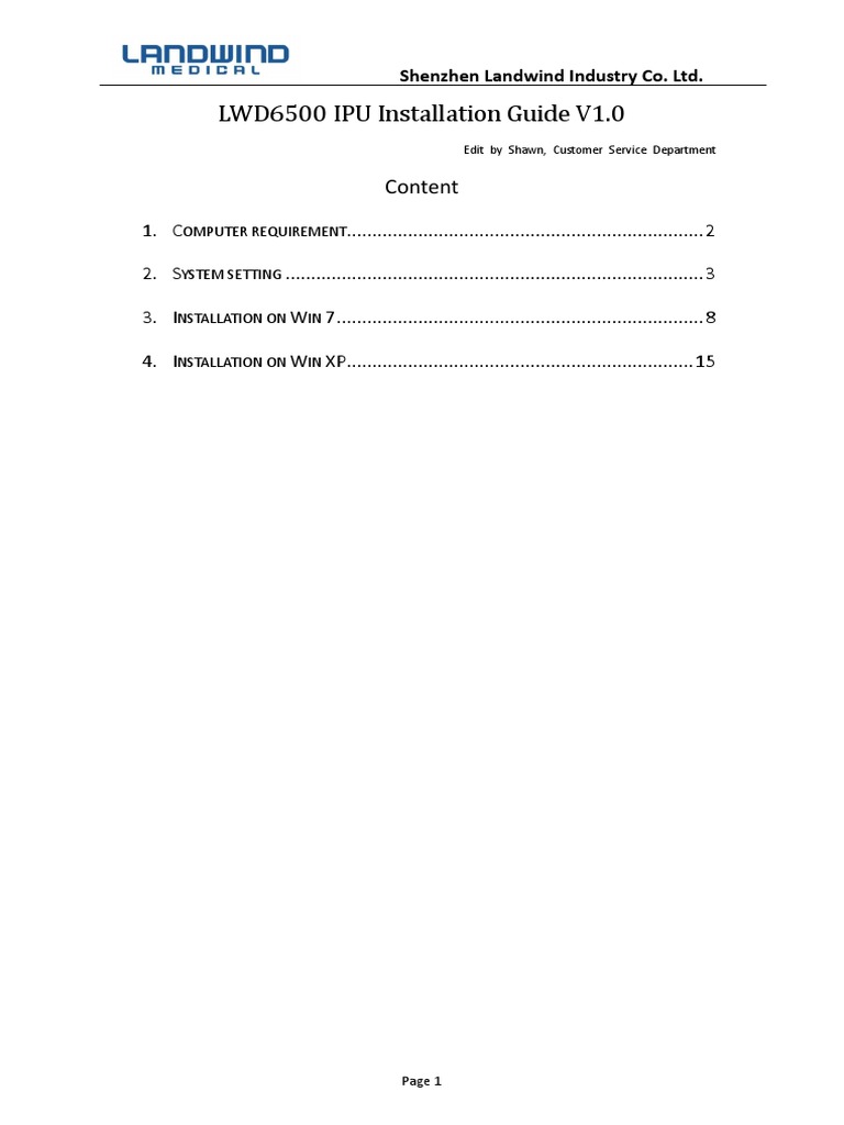 LWD6500 IPU Installation Guide V1.0 | PDF | Windows Xp | File Transfer ...