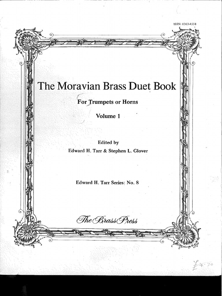 The Moravian Brass Duet Book For Trumpets or Horns Vol.1 - Edward H ...