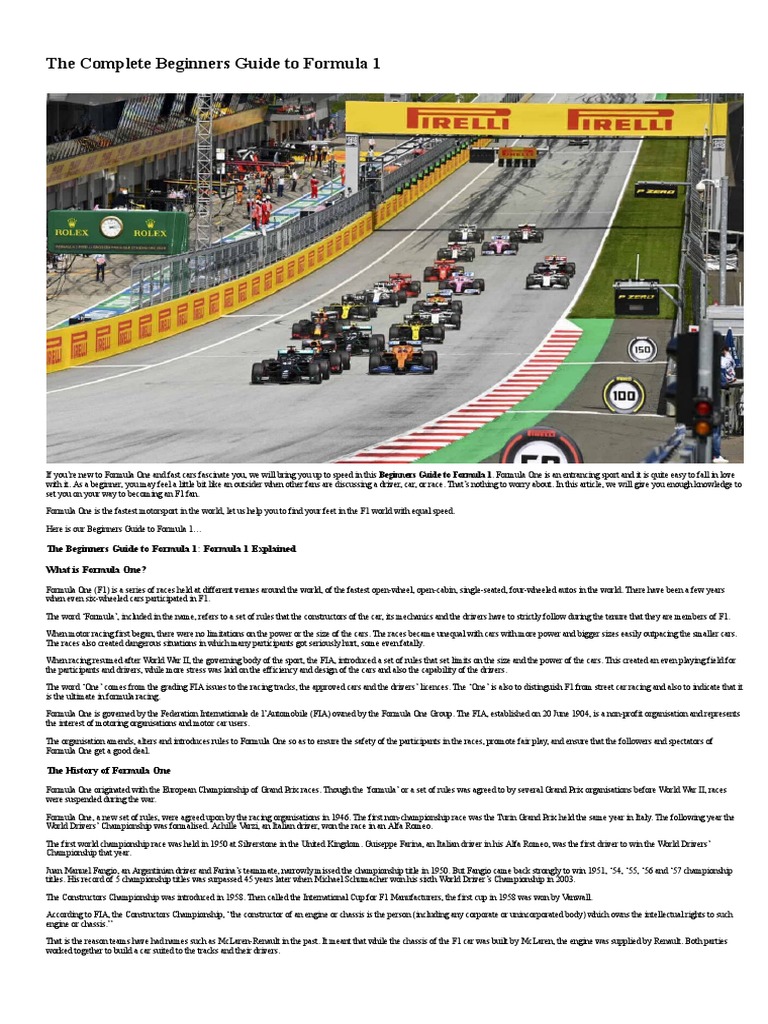The-Complete-Beginners-Guide-to-Formula-1 | PDF | Formula One | Formula Racing