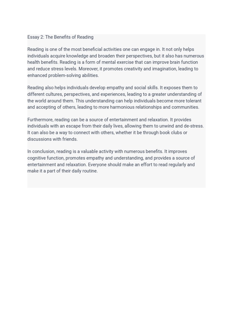 Benefits of Reading Explained | PDF | Science & Mathematics