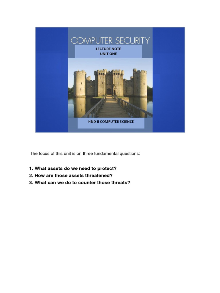 Computer Security Pdf Information Security Threat Computer