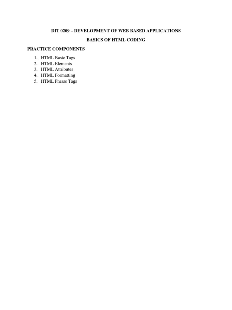 Html Practice Pdf Html Element Html