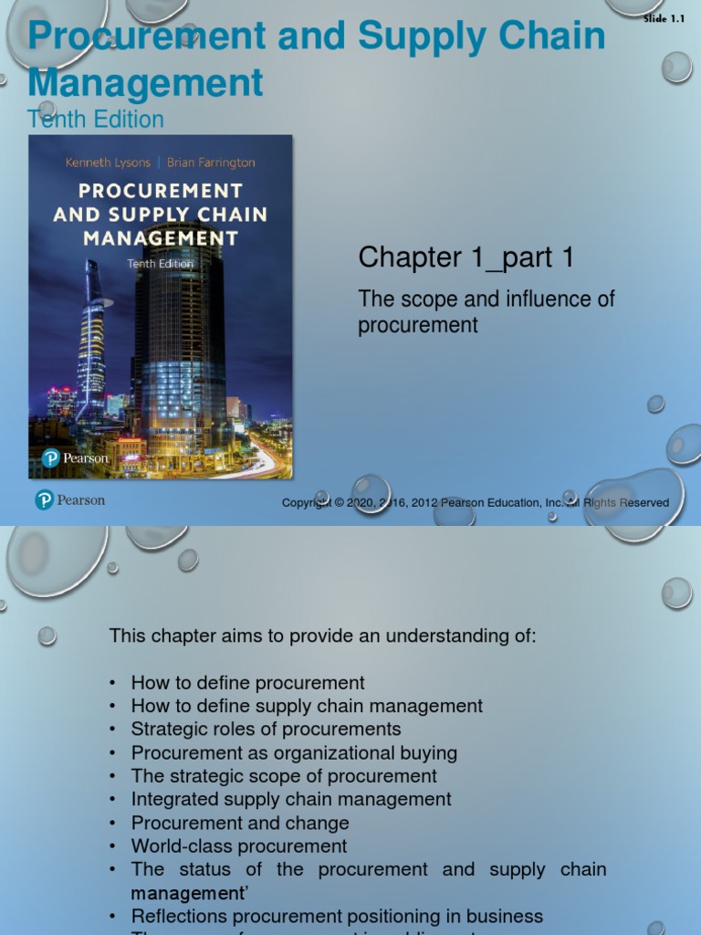 Chapter 1 Part 1 - The Scope of Procurement | PDF | Procurement | Supply Chain