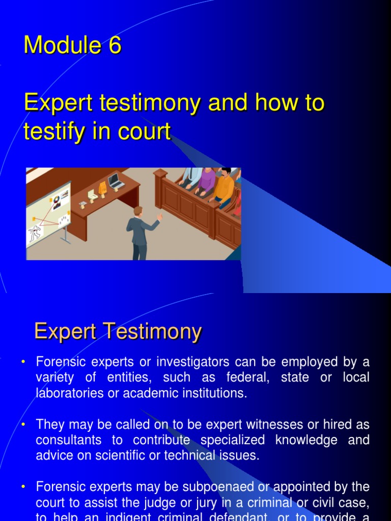 Expert_testimony_and_how_to_testify_in_court | PDF | Expert Witness ...