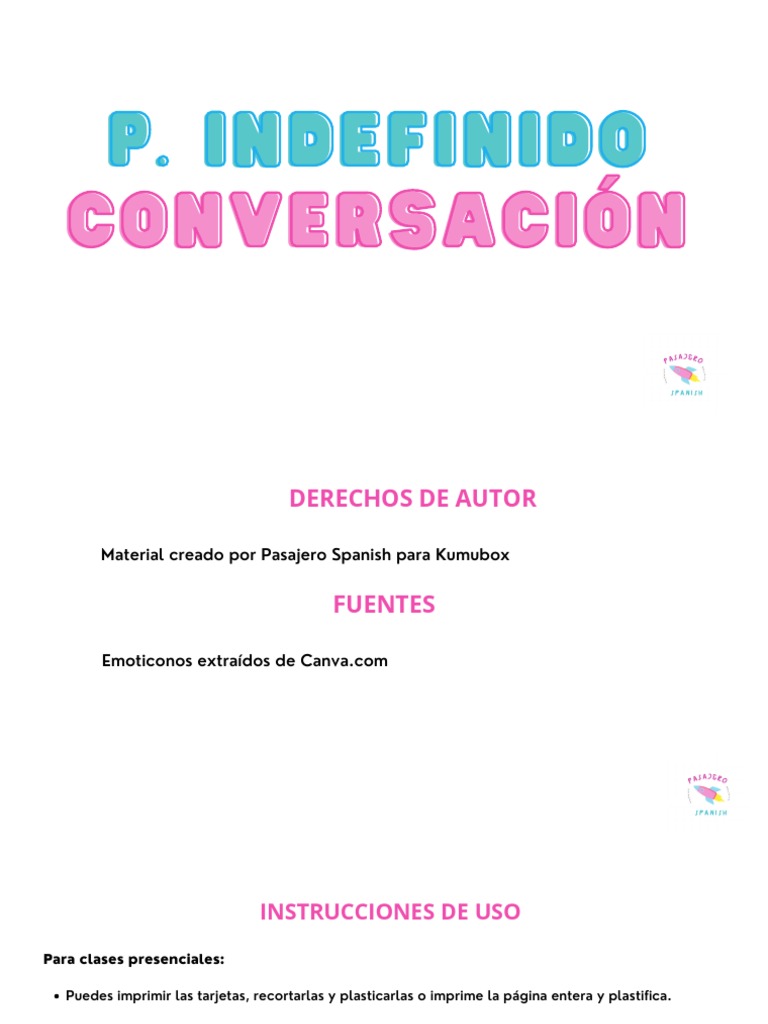 Pack Conversación Pretérito - PasajeroSpanish | PDF