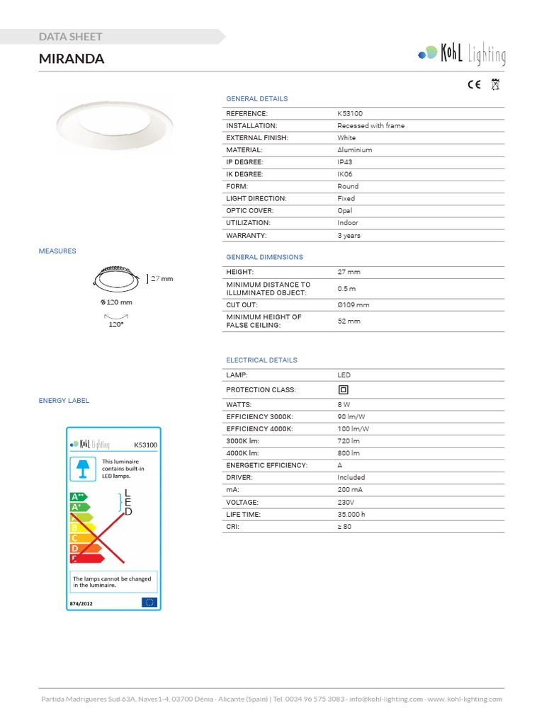 Miranda: Data Sheet | Download Free PDF | Electric Power | Physical ...