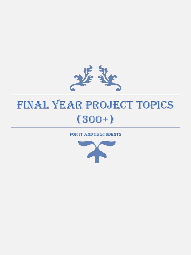 IT & CS Final Year Project Ideas | PDF | Android (Operating System ...