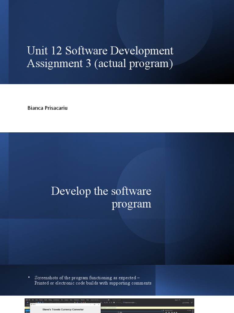 Unit 12 Software Development Assignment 3 | PDF